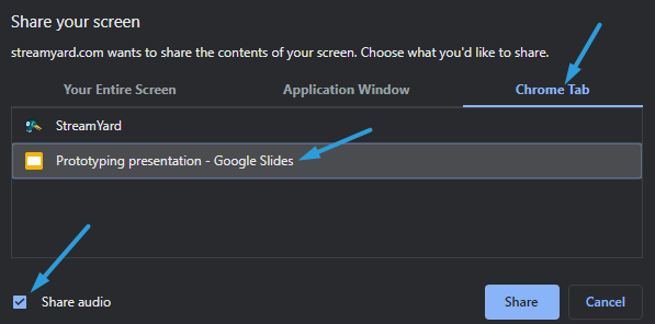 Sharing Google Slides with StreamYard – StreamYard Help Center