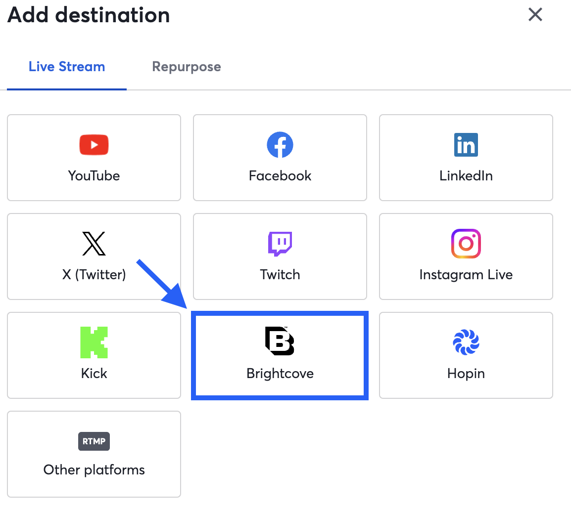 Connecting StreamYard to Brightcove – StreamYard Help Center
