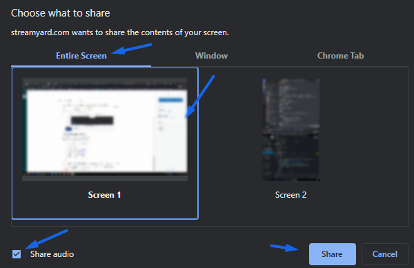 How do I play background music or share computer program audio? – StreamYard Help Center
