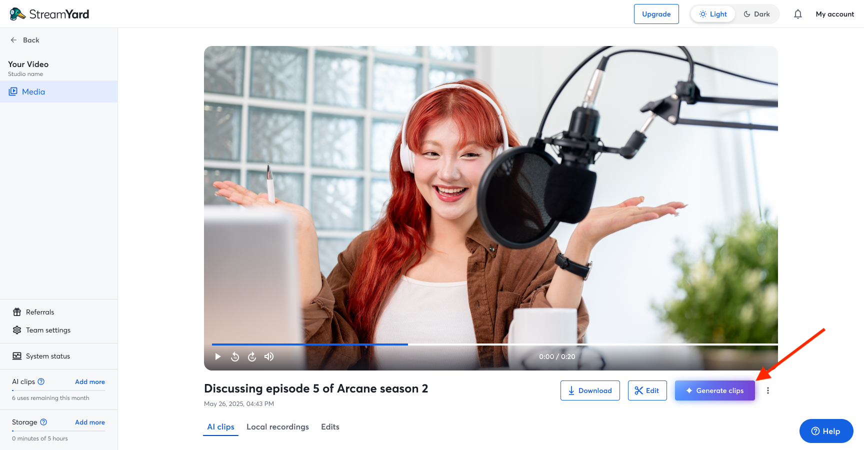 AI clips – StreamYard Help Center